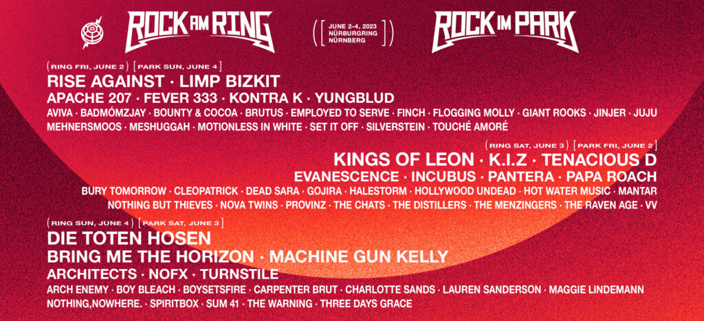 Rock am Ring / Rock im Park 2023 (Line Up-Bandwelle) - POP-HIMMEL.de